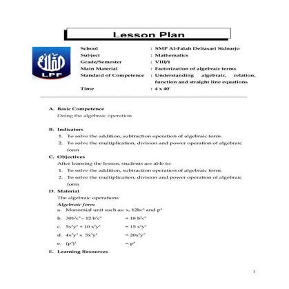 Algebraic operations | DOC