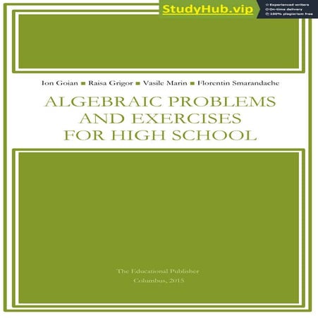 Algebraic Problems And Exercises For High School | PDF