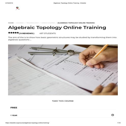 Algebraic Topology Online Training - Edukite | PDF
