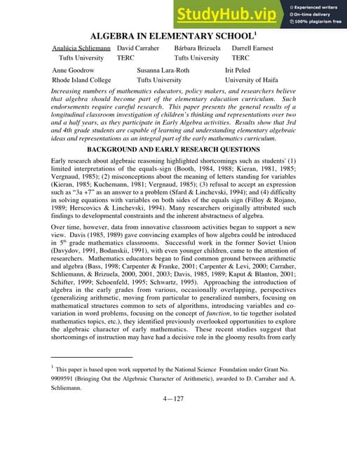 Algebraic Thinking A Problem Solving Approach | PDF