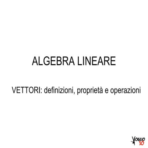 Algebra lineare | ODP