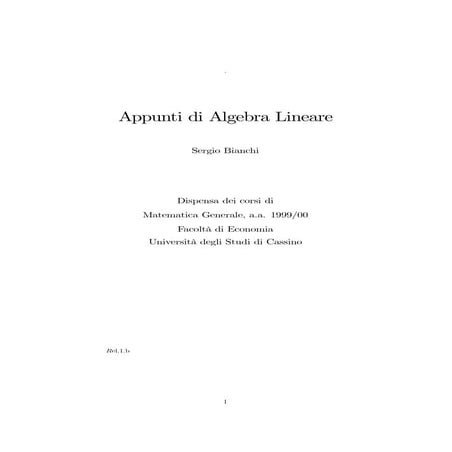Algebra lineare_1 | PDF