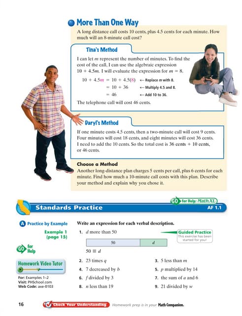Algebra Readiness Page 10 HW | PDF