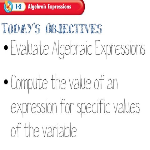 Algebra readiness writing and evaluating expressions | PPT