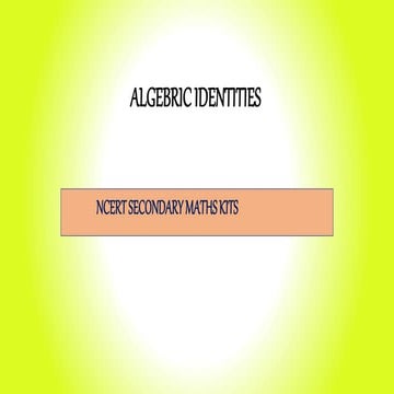 Algebric identities | PPT