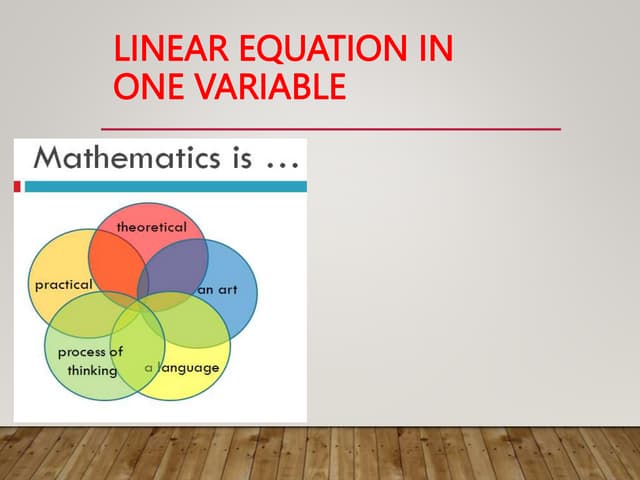 Linear equtions with one variable | PPTX