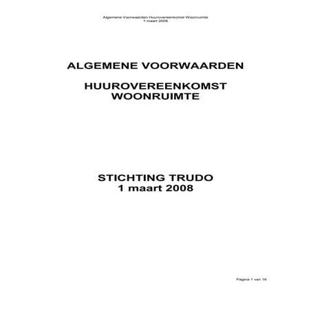 Algemene voorwaarden huurovereenkomst | PDF