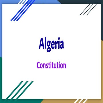 Constitution of Algeria | PPTX