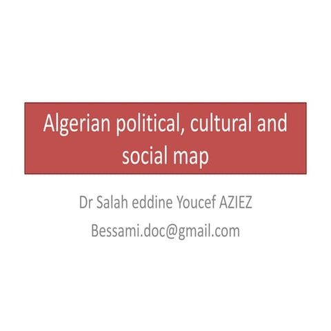 Algerian political, cultural and social map | PPTX | Islam | Religion ...