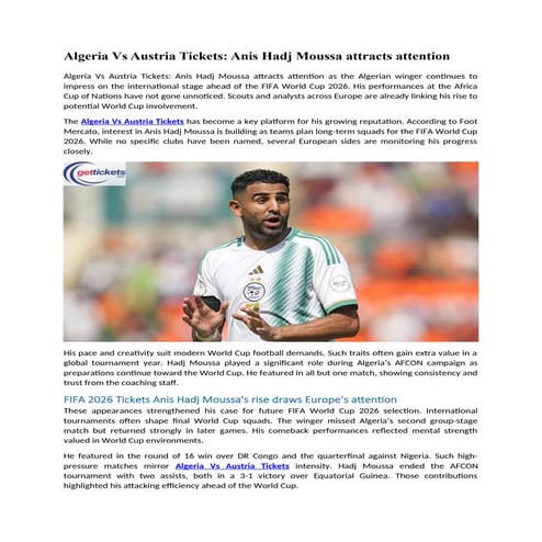 Algeria Vs Austria Tickets Anis Hadj Moussa attracts attention.docx