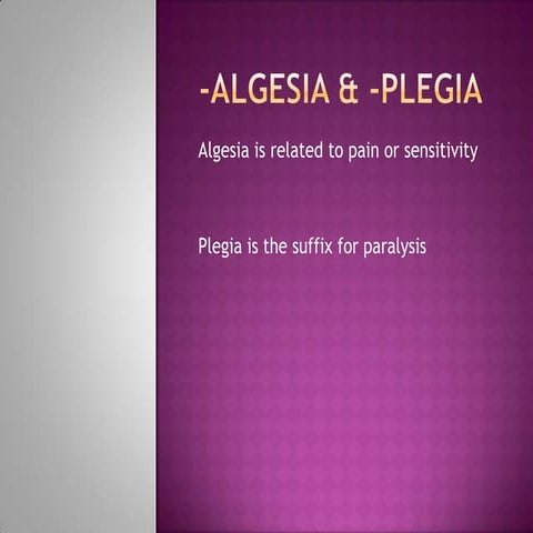 Algesia & plegia | PPTX