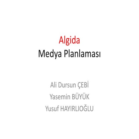 Algida Medya Planlaması | PPTX