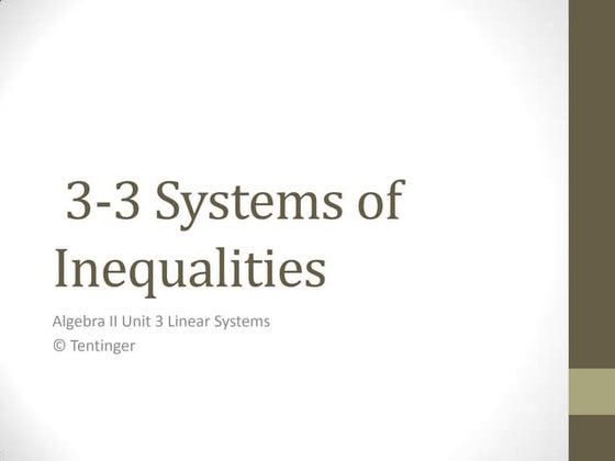System of Linear inequalities in two variables | PPTX