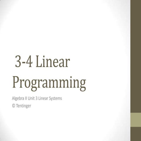 Alg II 3-4 Linear Programming | PPT | Free Download