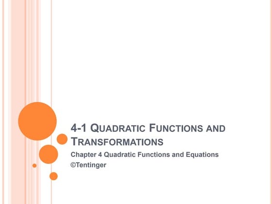 Quadratic functions | PPTX