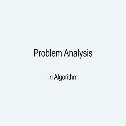Problem Analisis dalam algoritma pemograman | PPT