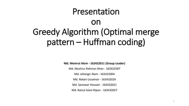 Greedy Algorithm Huffman Coding Ppt 8624