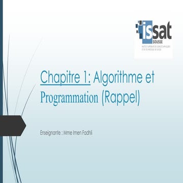 Formation algorithme | PPTX