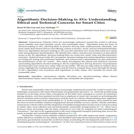 Algorithmic decision-making in AVs: understanding ethical and technical concerns for smart ...
