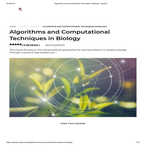 Biomedical Signal and Image Processing Certificate - Edukite | PDF