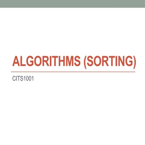 Algorithms And Data Structures For Sorting Numerical Data Pptx