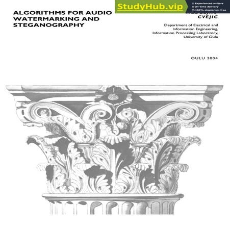 ALGORITHMS FOR AUDIO WATERMARKING AND STEGANOGRAPHY | PDF