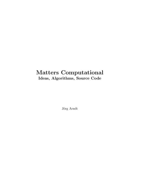 Algorithms For Programmers Ideas And Source Code Pdf