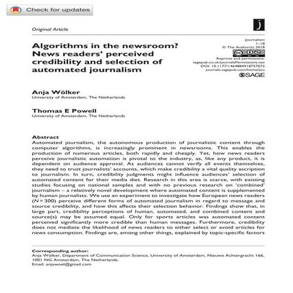 Algorithms in the newsroom | PDF | Desktop Publishing | Computer ...