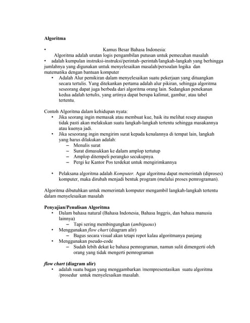 Bab 1 Pengantar Dasar Algoritma Dan Pemrograman 1 Pptx