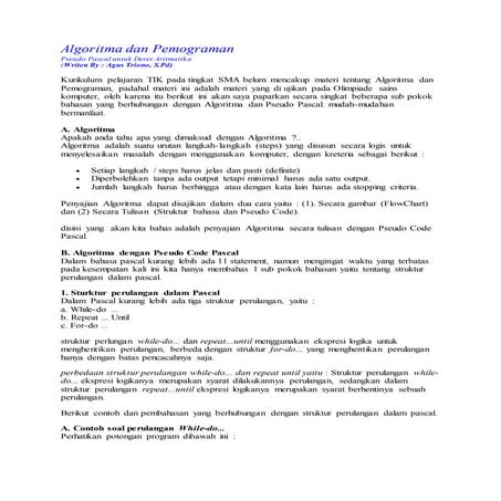 Algoritma dan pemograman | DOCX