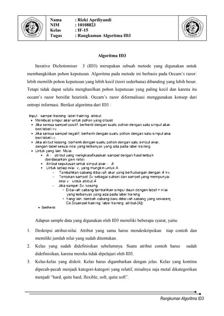 Decision Tree - ID3 | PPTX