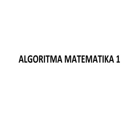 Algoritma matematika | PPT