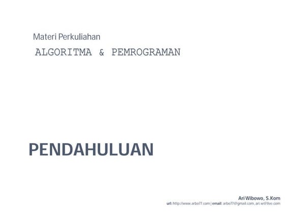 Algoritma & Pemrograman | PPTX