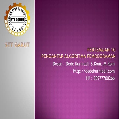 Algoritma Pemograman Looping/Pengulangan | PDF