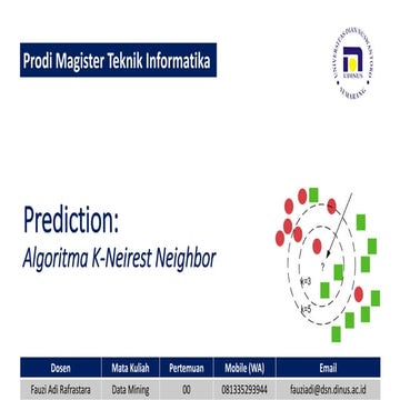 Algoritma Prediksi k-Nearest Neigbor (kNN) | PPT