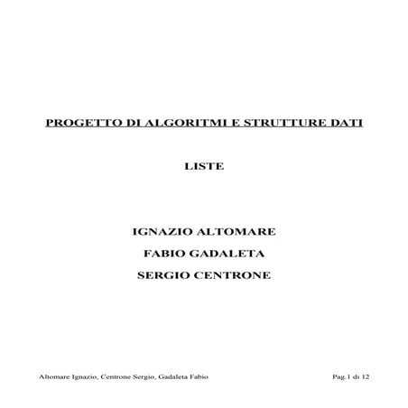 Algoritmi E Strutture Dati Liste | PDF