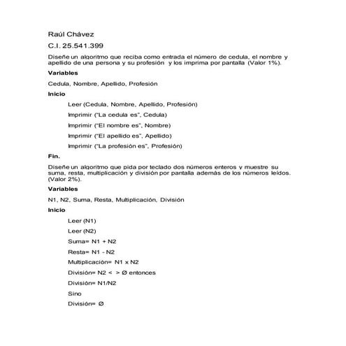 Juan oballos ejercicios estructura secuencial | PPTX