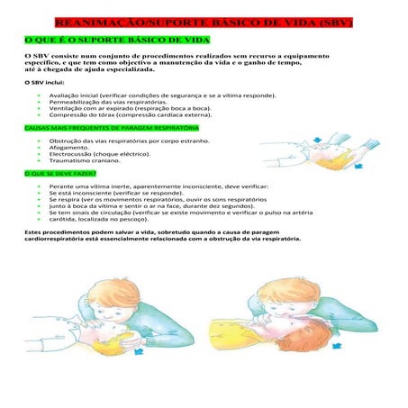 Manual De Suporte Básico De Vida Sbv Inem Pdf