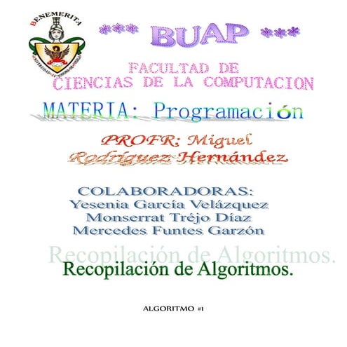 Algoritmos 50 ejemplos (1) | DOC