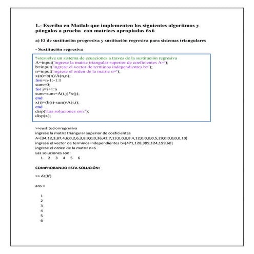 Algoritmos para matlab | DOCX