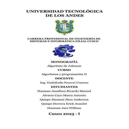 Algoritmos de Johnson en Python | PDF