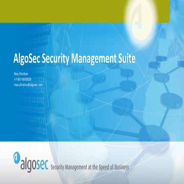 Algo sec suite overview 2013 05 | PPTX