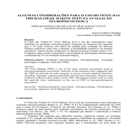 Teste de Atenção Difusa - Tadim tedif | PDF