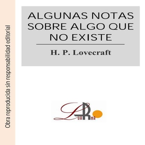 Algunas notas sobre algo que no existe | PDF