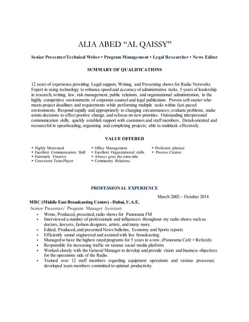 Zeid CV 2016 | PDF | Technology & Computing