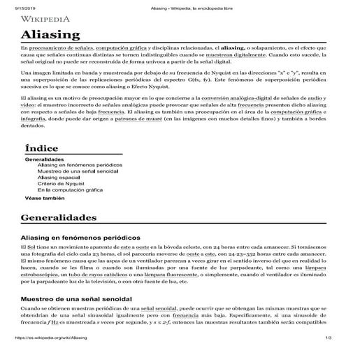 Aliasing | PDF