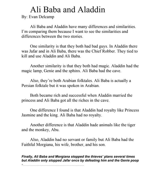 Aladdin vs ali_baba | PDF
