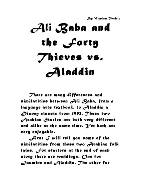 Aladdin and ali baba | PDF
