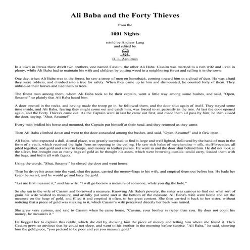 Ali baba and the forty thieves | DOC