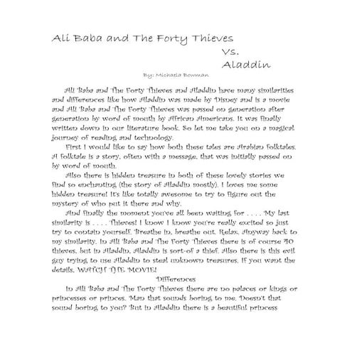 Ali baba and the forty thieves | DOC